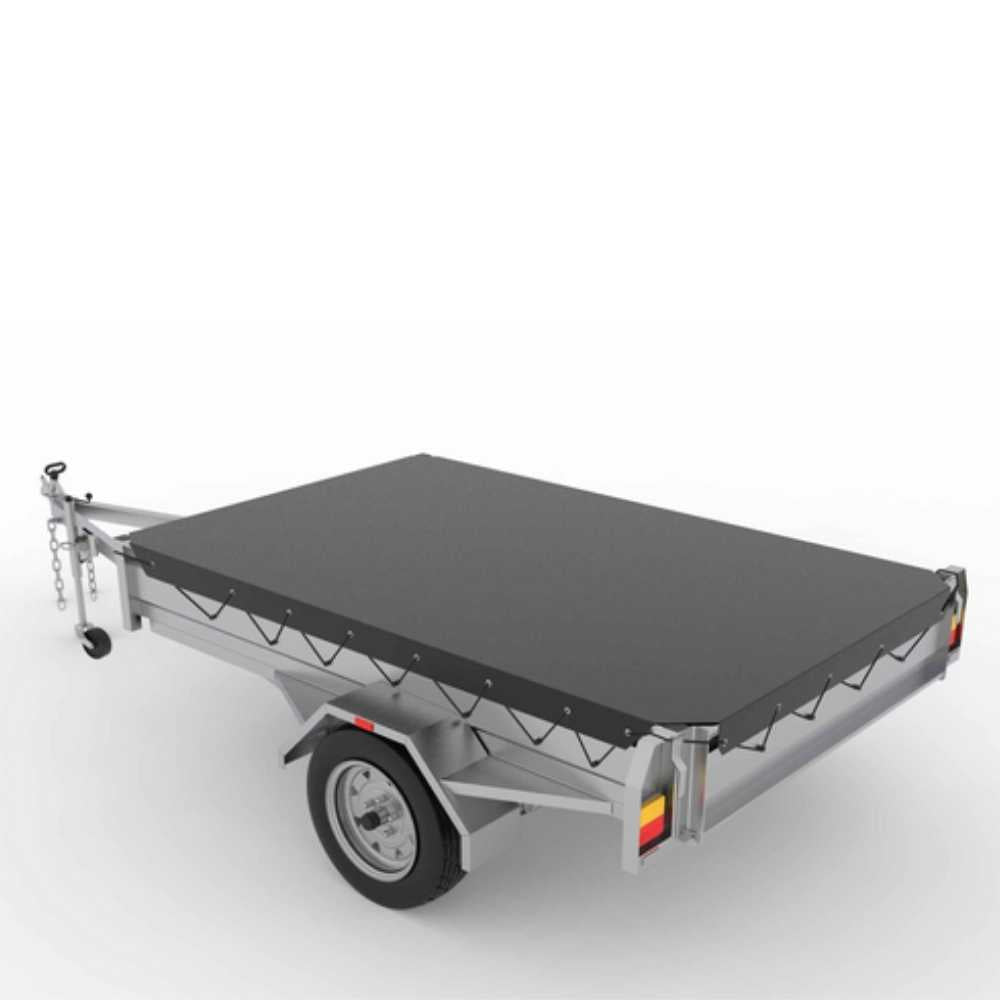 Durable Trailer Box Tonneau Cover with Support Bars and Buttons ...